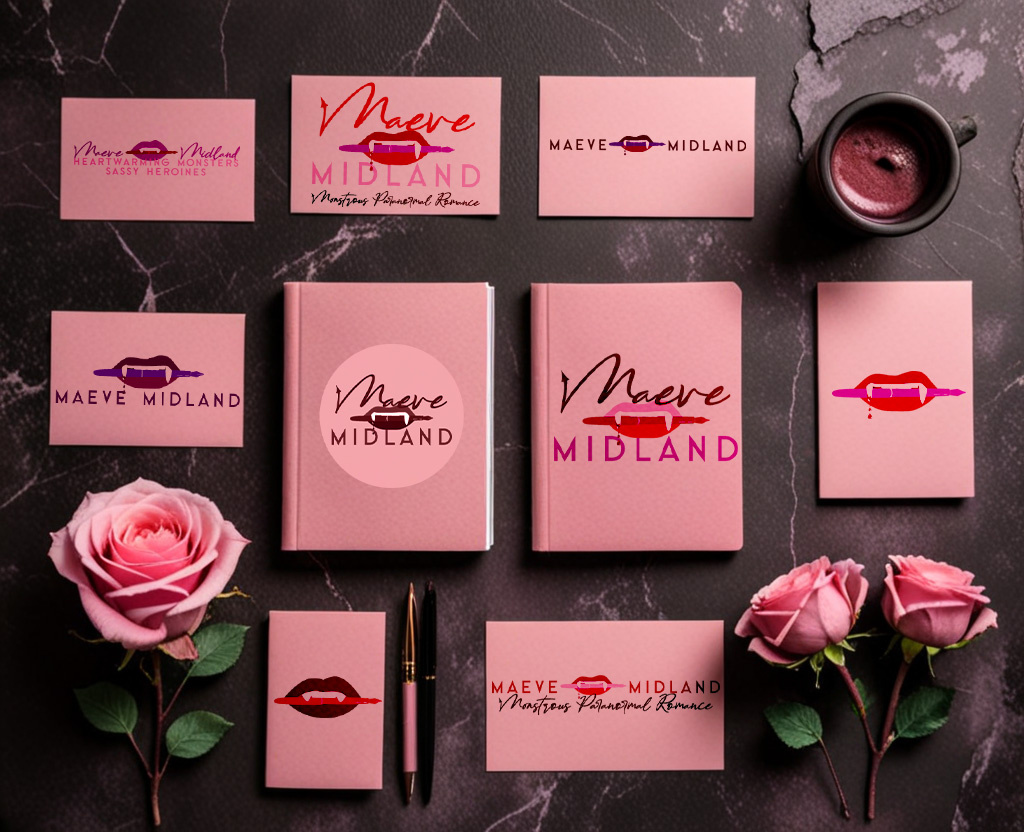 Maeve Midland PNR Author Logo Suite by Julia "Jules" Duquette on Dribbble