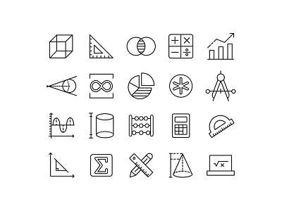 Mathematics Icons by Graphic Pear on Dribbble