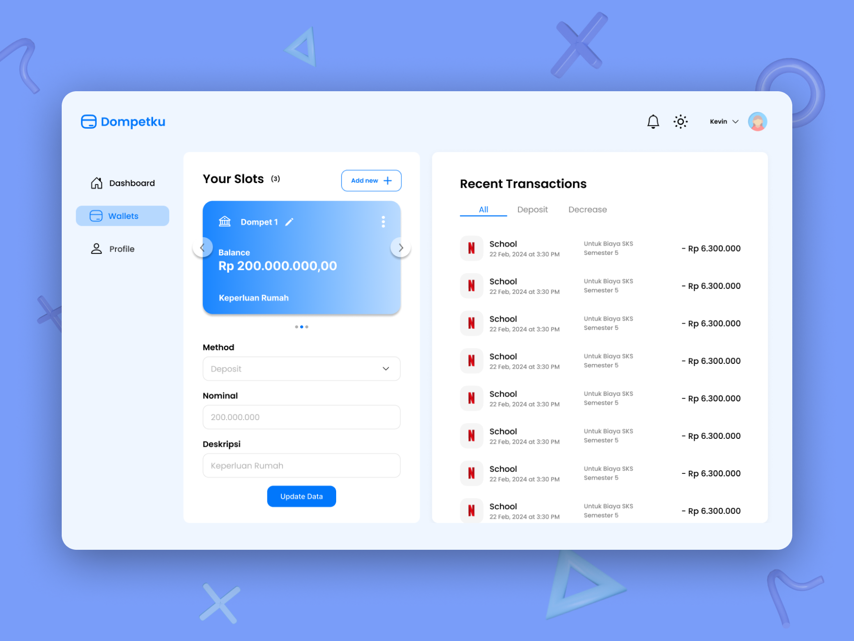 Finance Dashboard Design - Digital Banking by Vincent Tjong on Dribbble