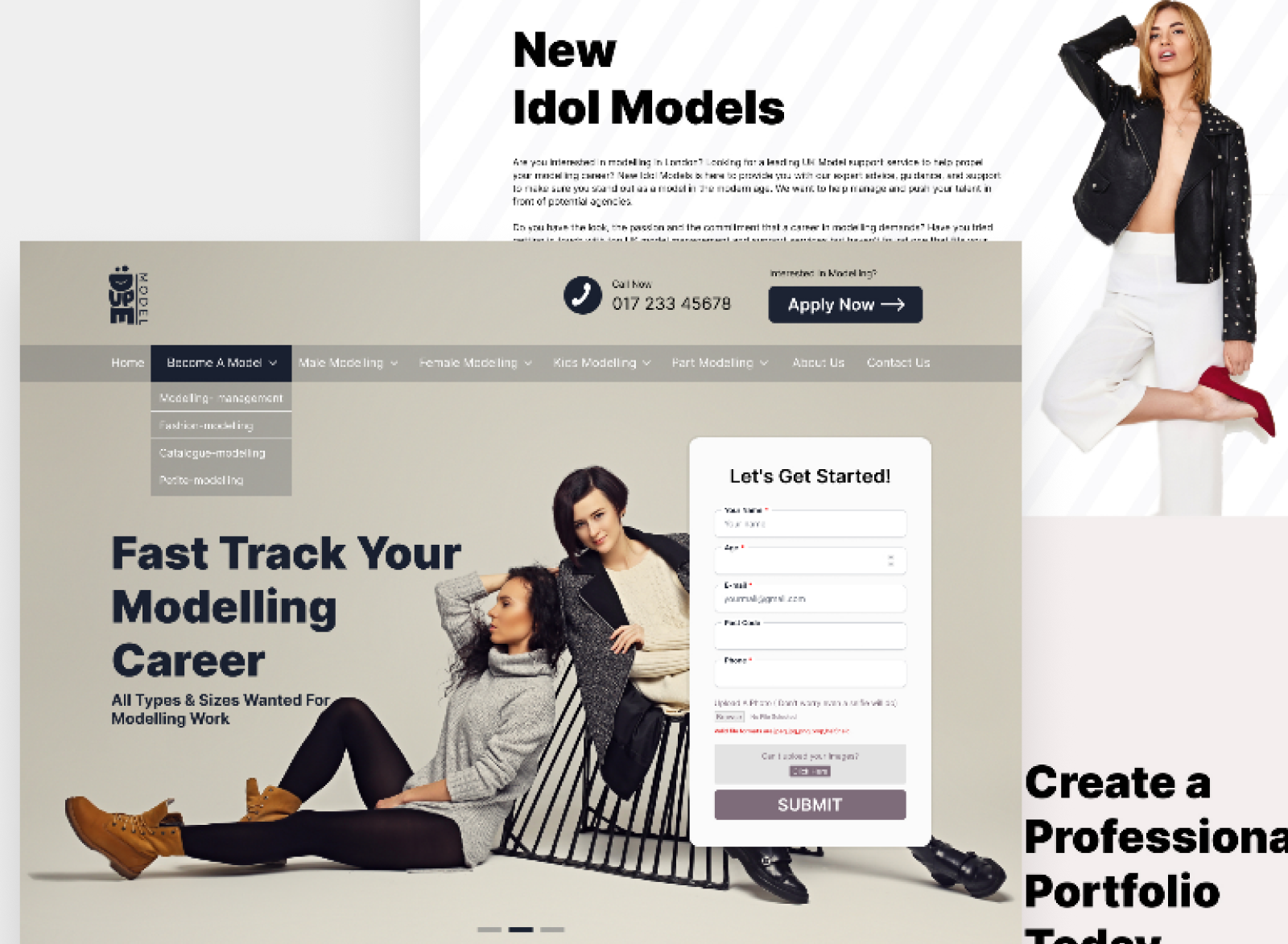 Dupe model website design by Ashraf H. on Dribbble
