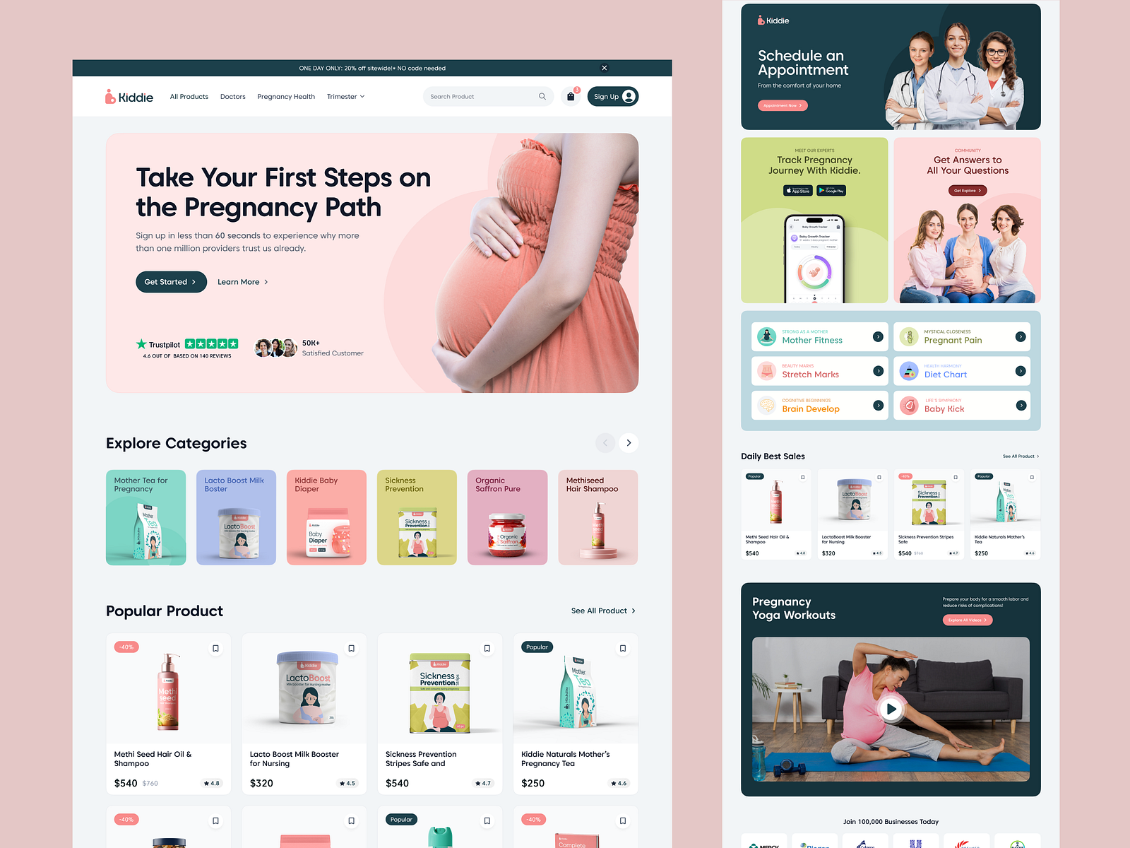 Pregnant Women Health website by Musemind on Dribbble