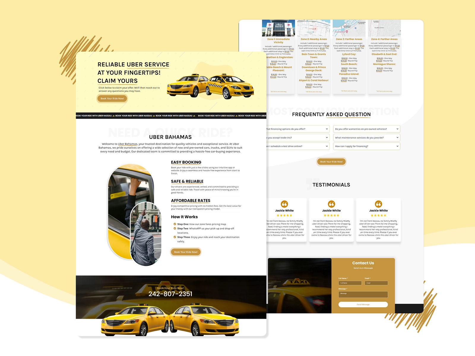 Taxi/Uber Landing Page by Jeffery Nikolai U on Dribbble