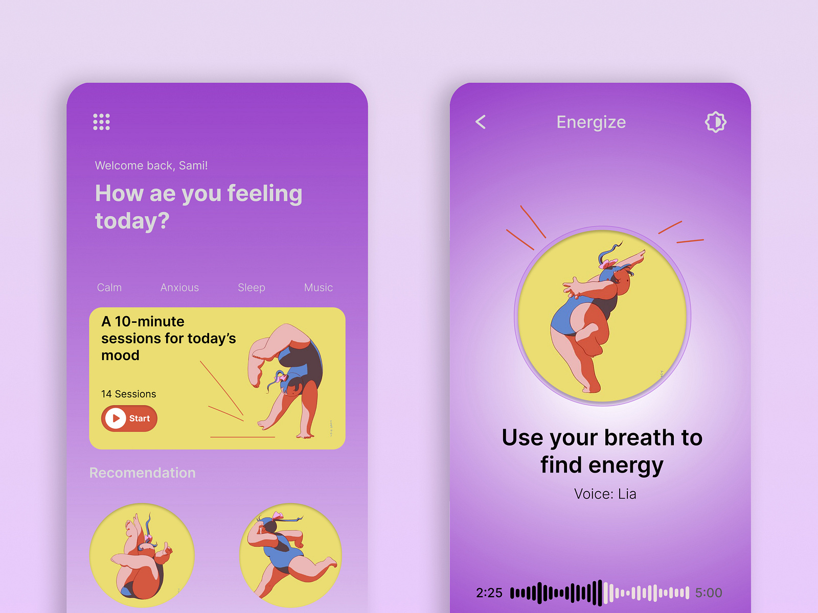 Ui design for mindfulness app. by Fatemeh Pourroustaei on Dribbble