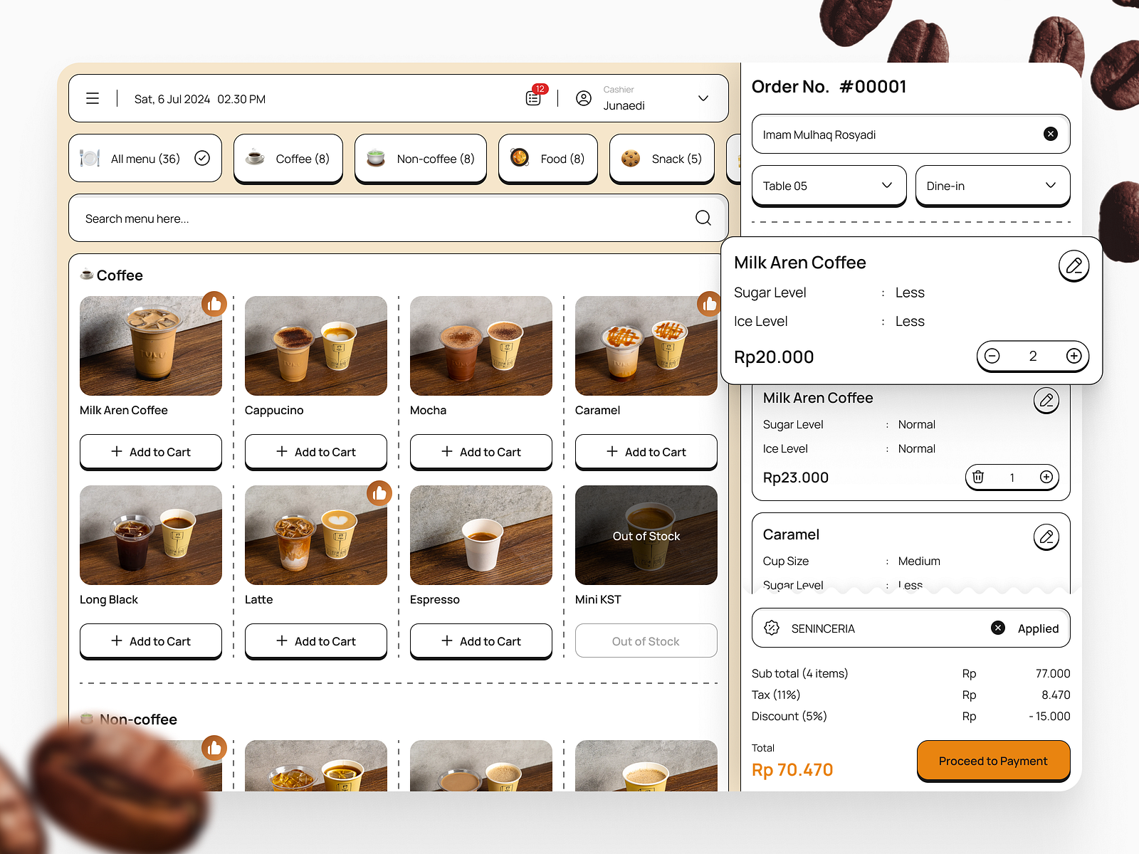 UI POS System for Coffee Shop by imammulhaq on Dribbble