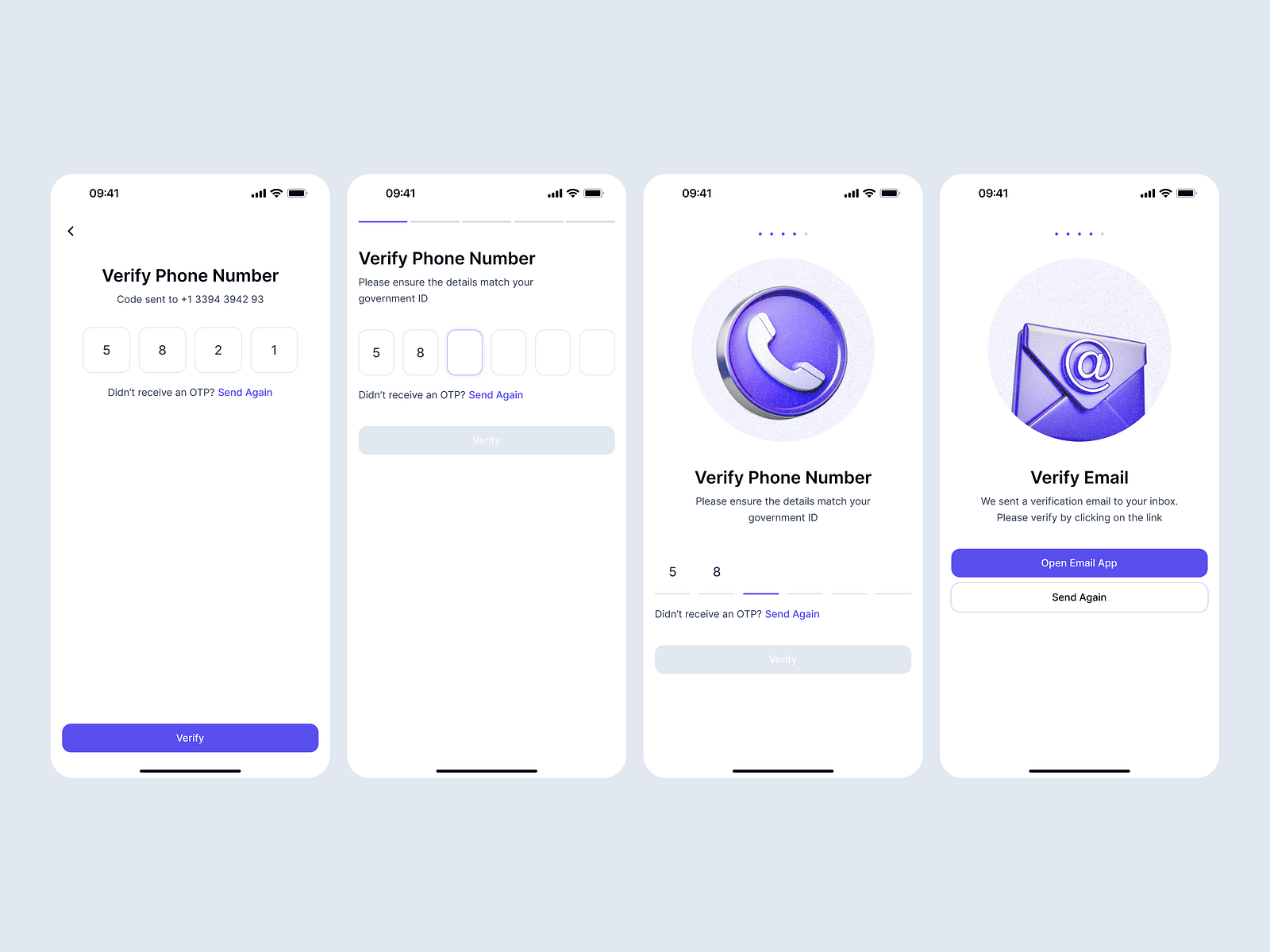 Verify Phone, Email by Nabeel on Dribbble