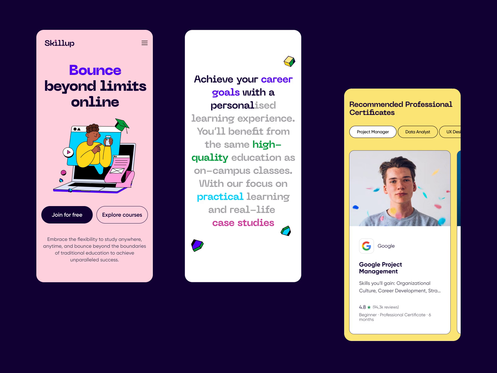 Skills up app responsive by Taras Migulko for Emote on Dribbble