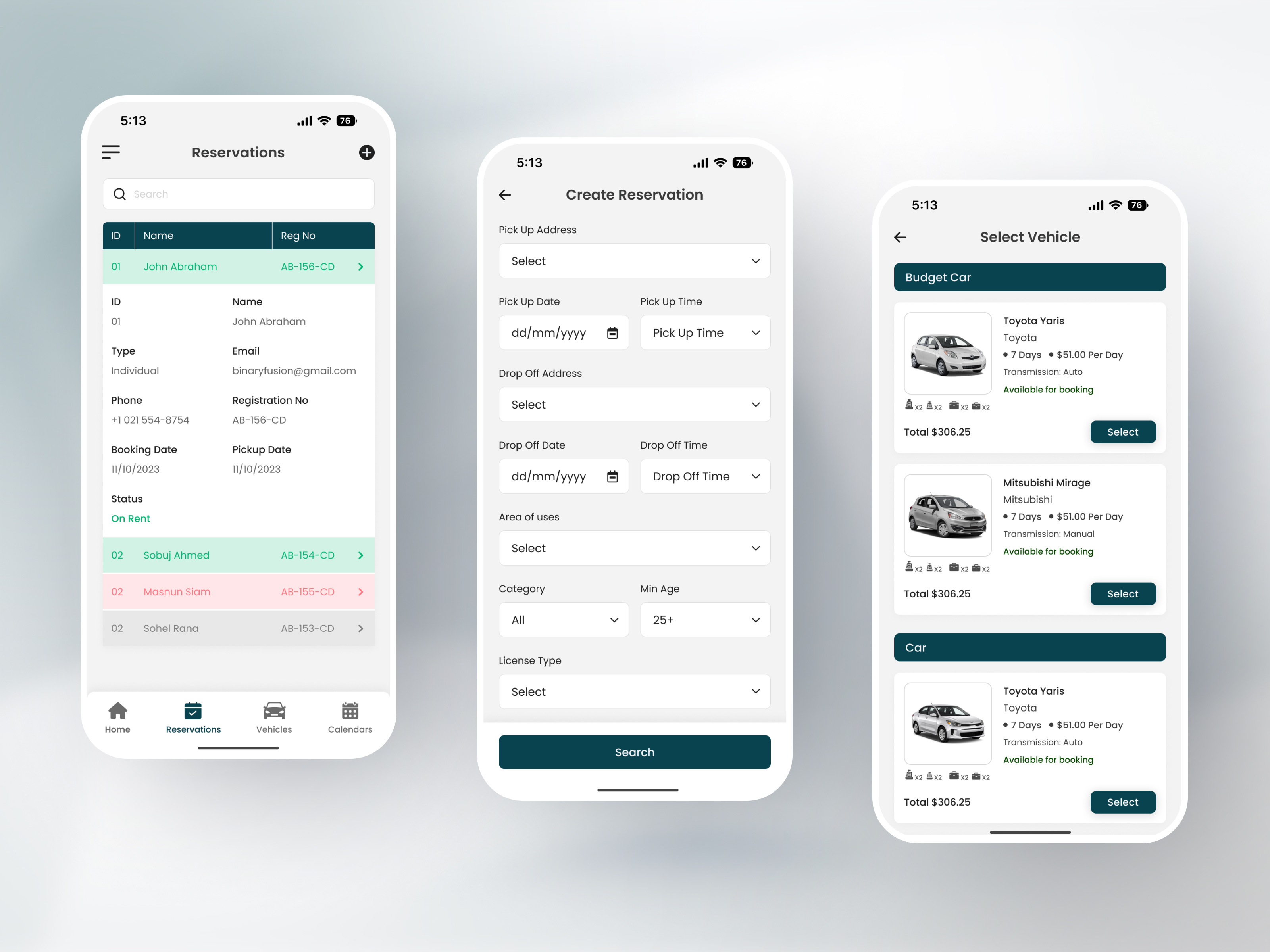 Car Rental Admin App UI Design by Binary Fusion on Dribbble