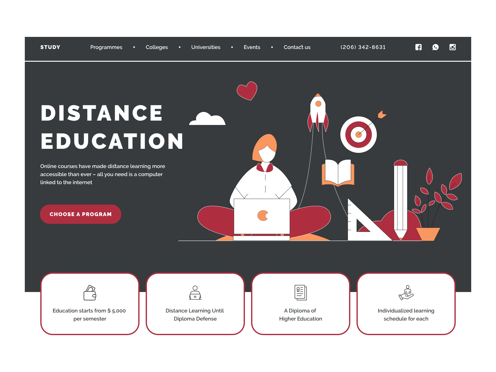 Study | First screen by Kalugina Natalia on Dribbble