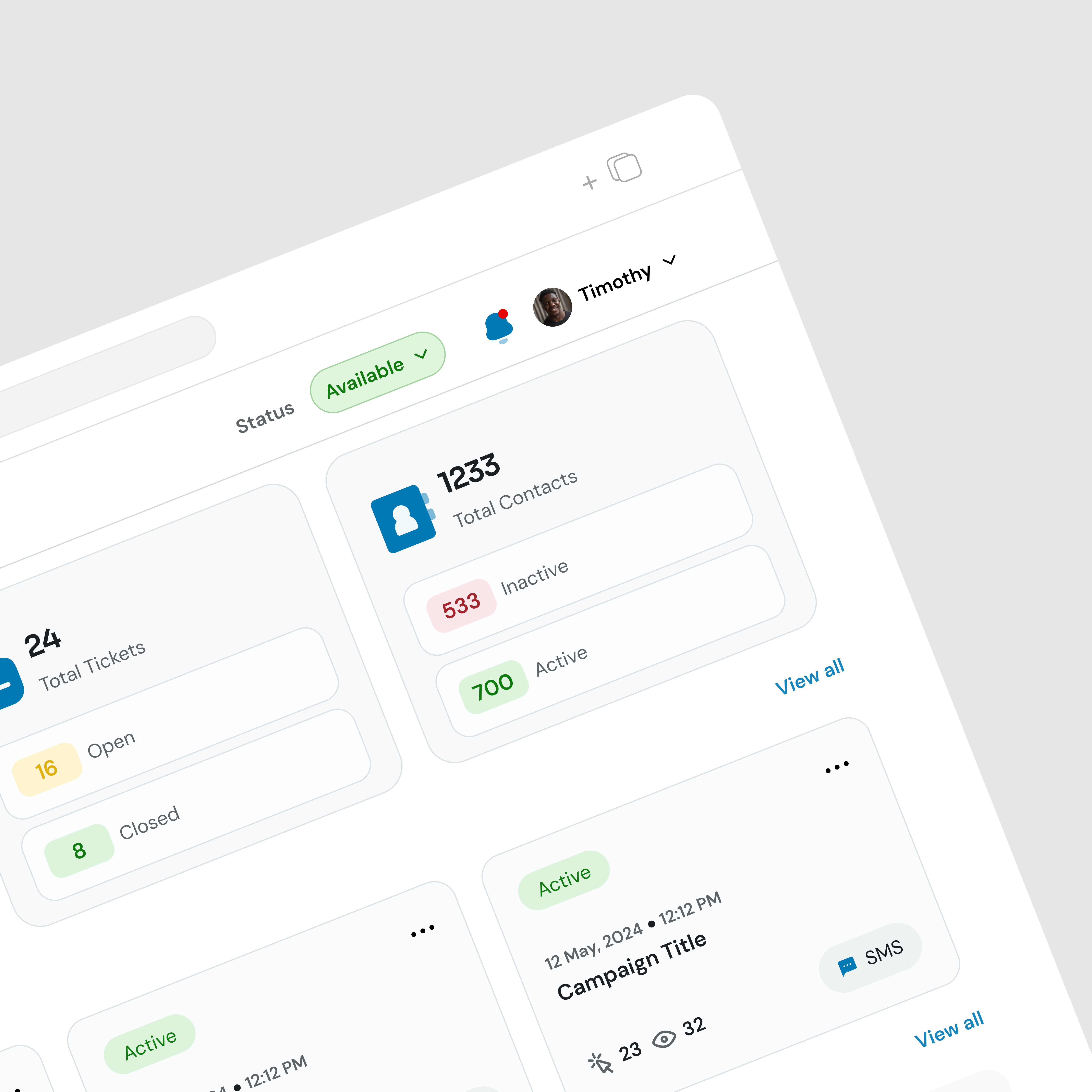 Customer Engagement Dashboard by Timothy Exodus (TimX Design) on Dribbble