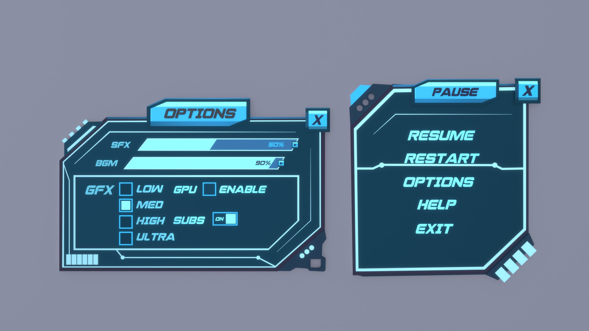 Experimenting 3D game UI done in Blender by TheRustyArt on Dribbble