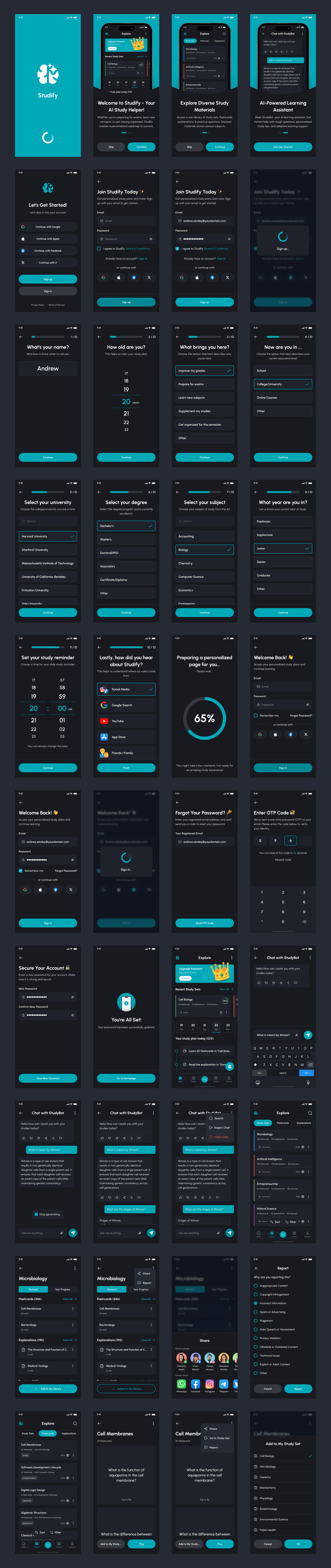 Studify - AI Study Helper App UI Kit by Sobakhul Munir Siroj on Dribbble