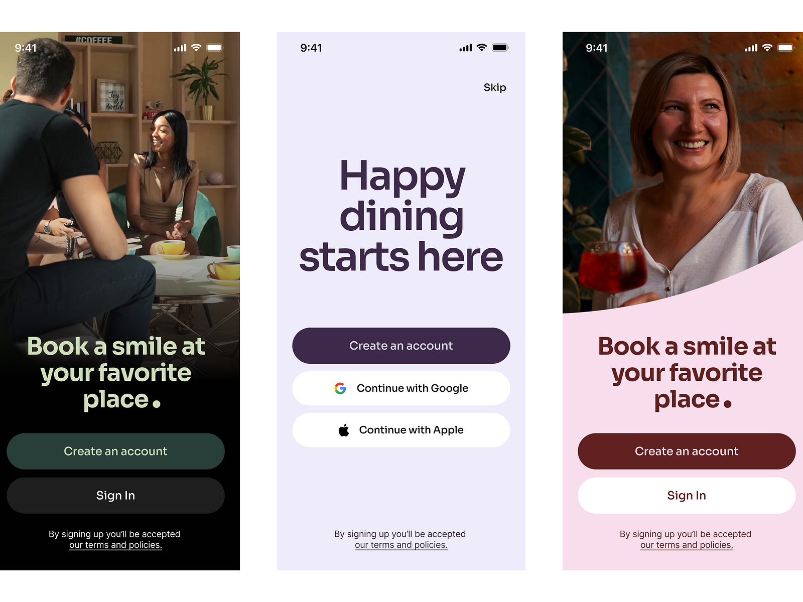 Restaurant Reservation App Onboarding Screens by Batuhan on Dribbble