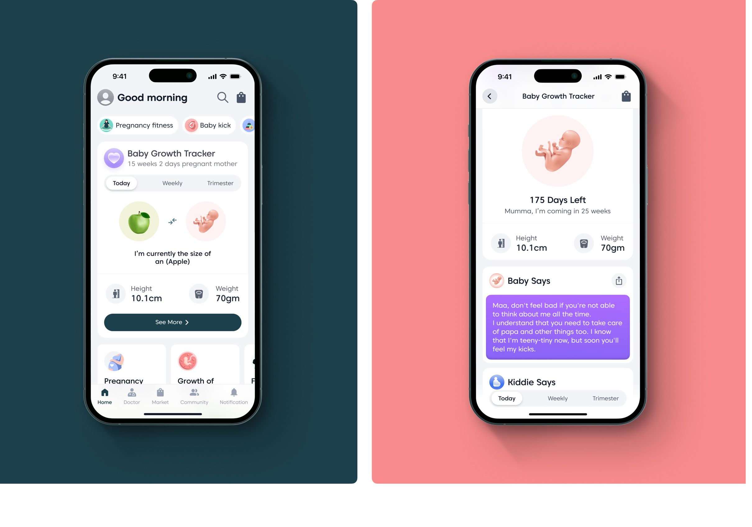 Pregnancy Care App Design | Maternal Health & Wellness App UI UX by ...
