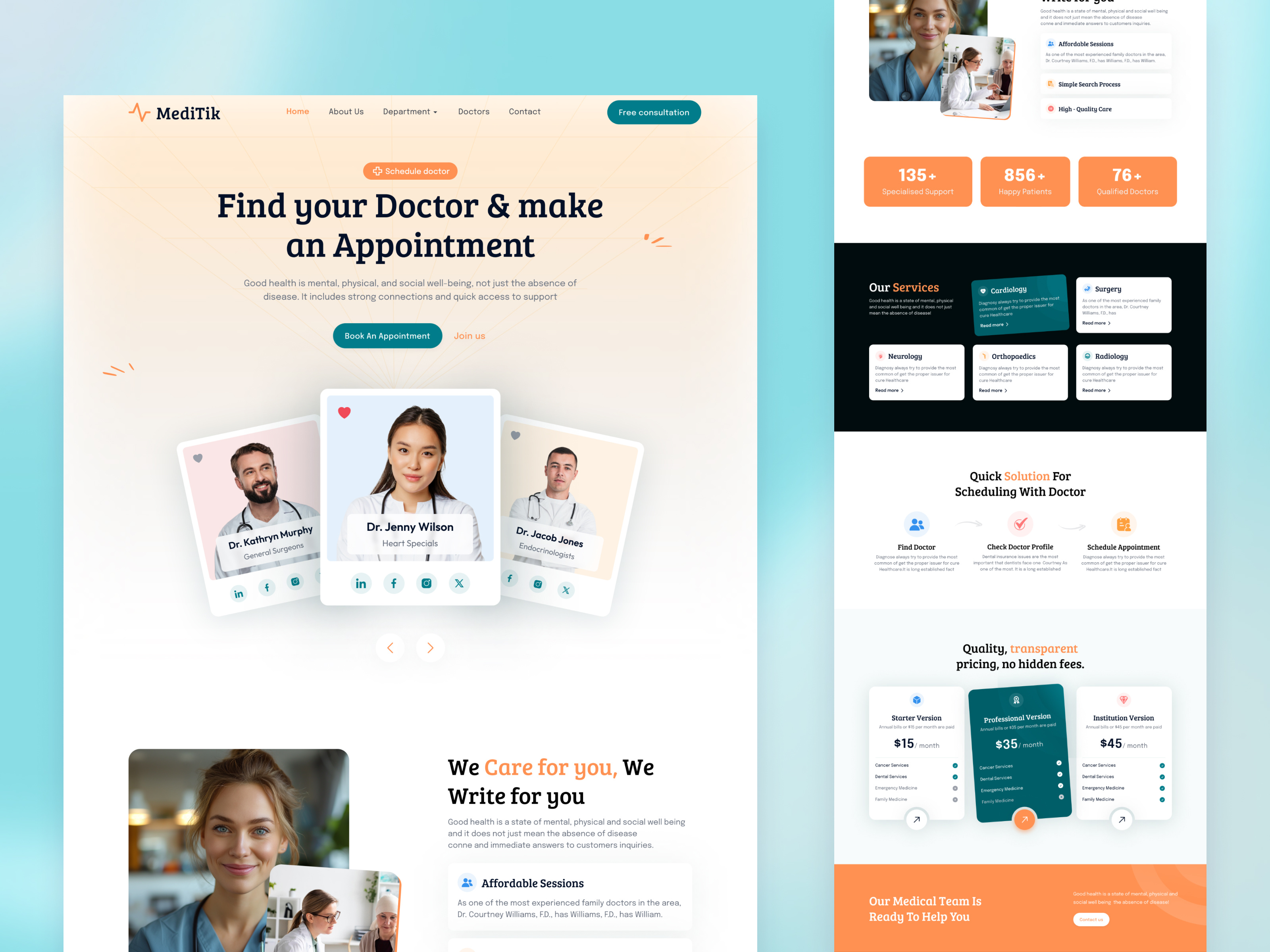 Doctor Appointment Website Landing page UI UX by FocoTik UI UX Design ...