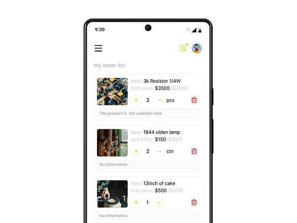 My order list by Harry Udechukwu on Dribbble
