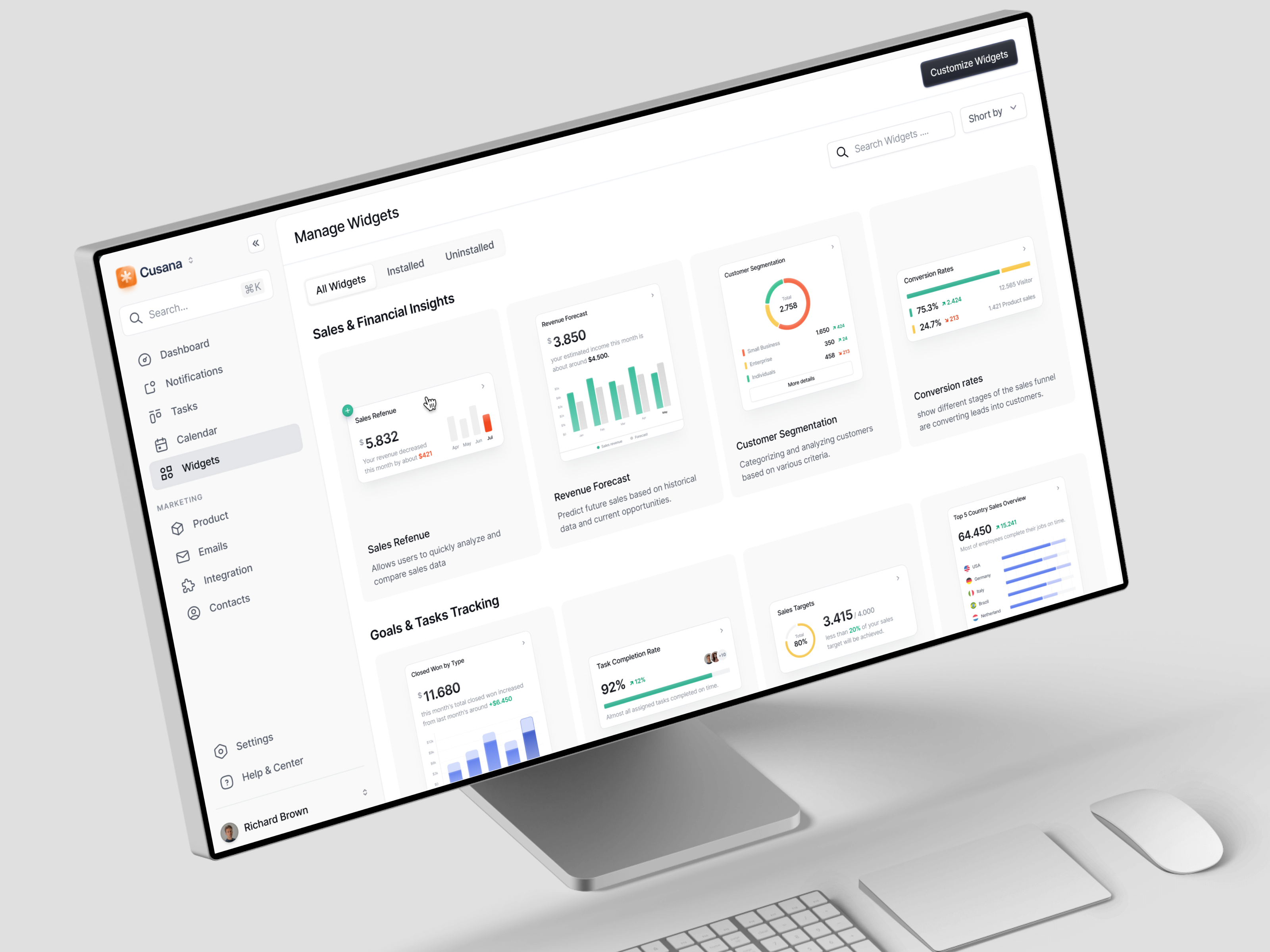 Widgets Page - CRM Dashboard by Ali Husni for Enver Studio on Dribbble