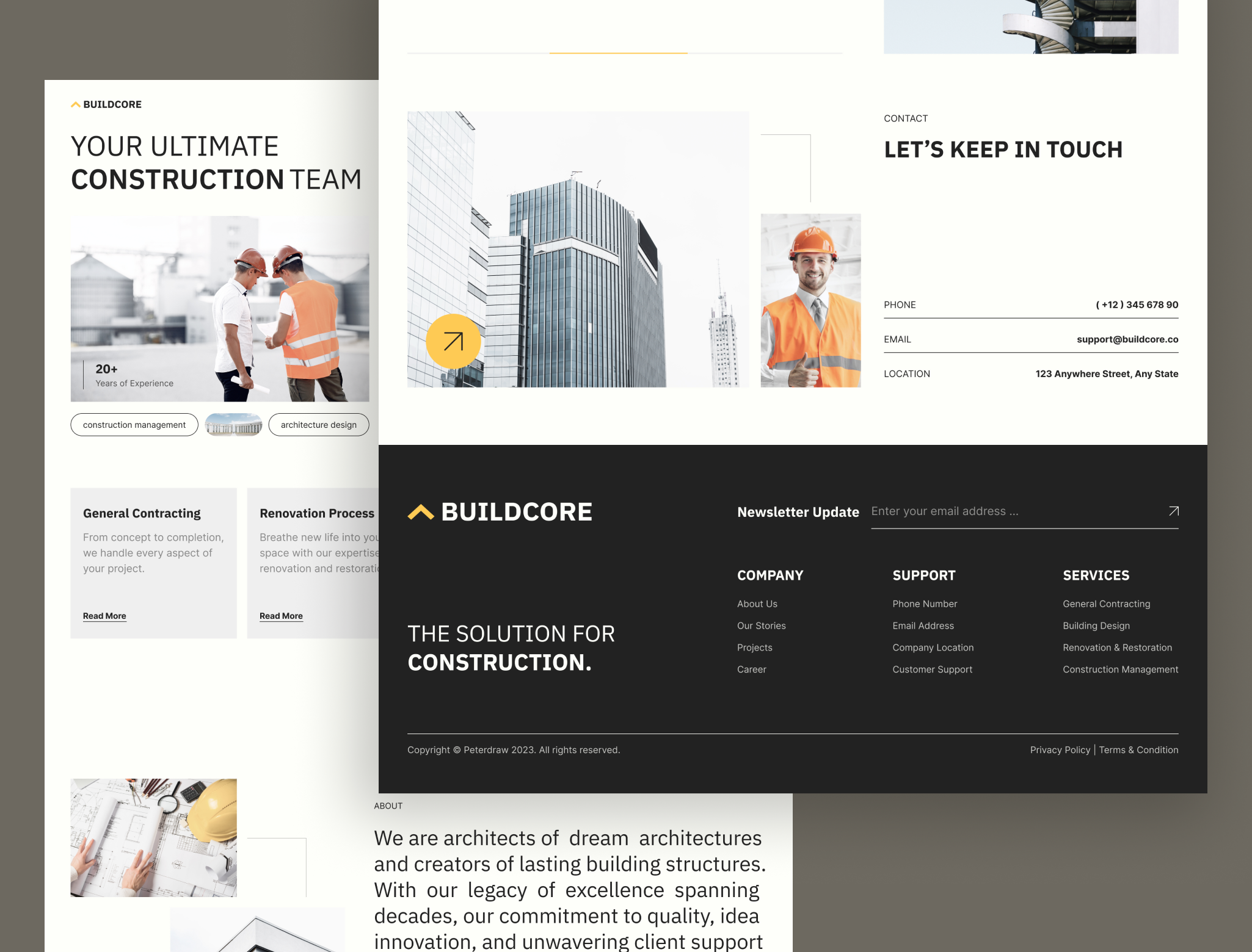 BuildCore – Construction Company Landing Page by Ahmad S. Afandi for Peterdraw Studio on Dribbble