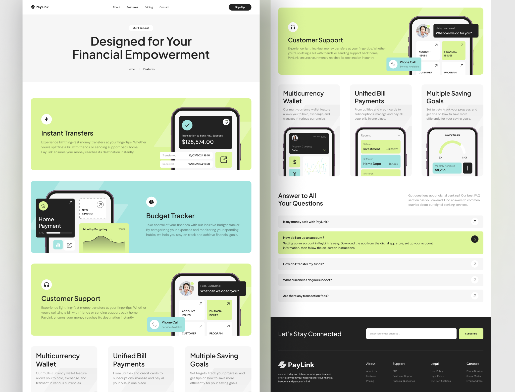 PayLink – Digital Banking Website UI by Ahmad S. Afandi for Peterdraw ...
