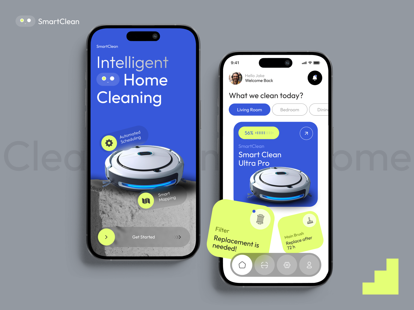 SmartClean : Smart Home App by MQoS UI/UX for MultiQoS on Dribbble