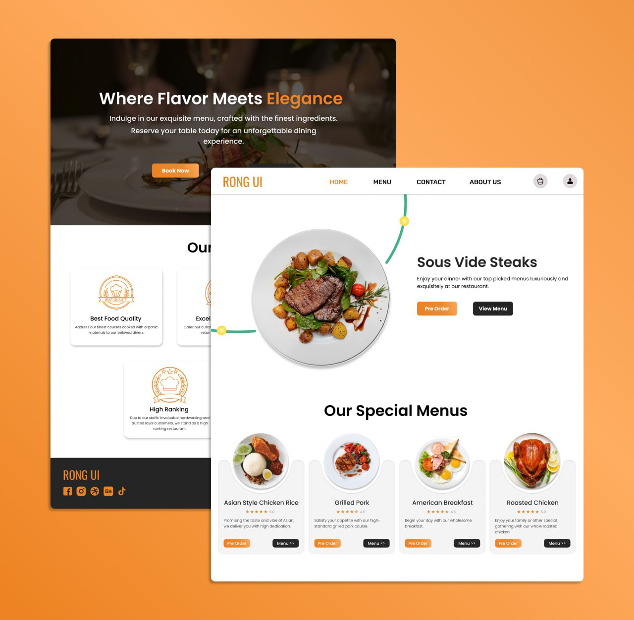 Fine-dining Restaurant Webpage Design by RONG on Dribbble
