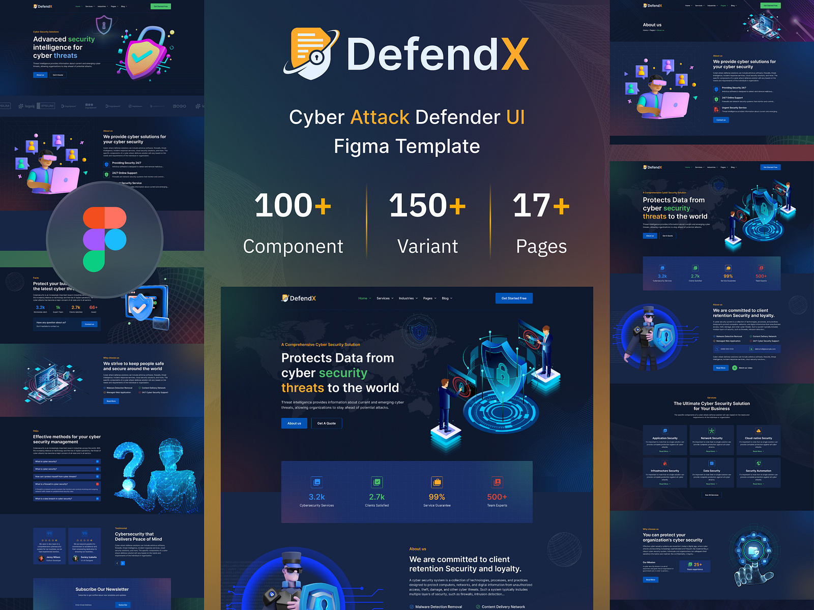 DefendX - Cyber Attack Defender UI Figma Template by Shohanur Rahman ...