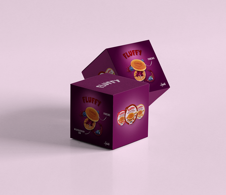Box Packaging Design for Fluffy Pancake by Tajriyan Rahman on Dribbble