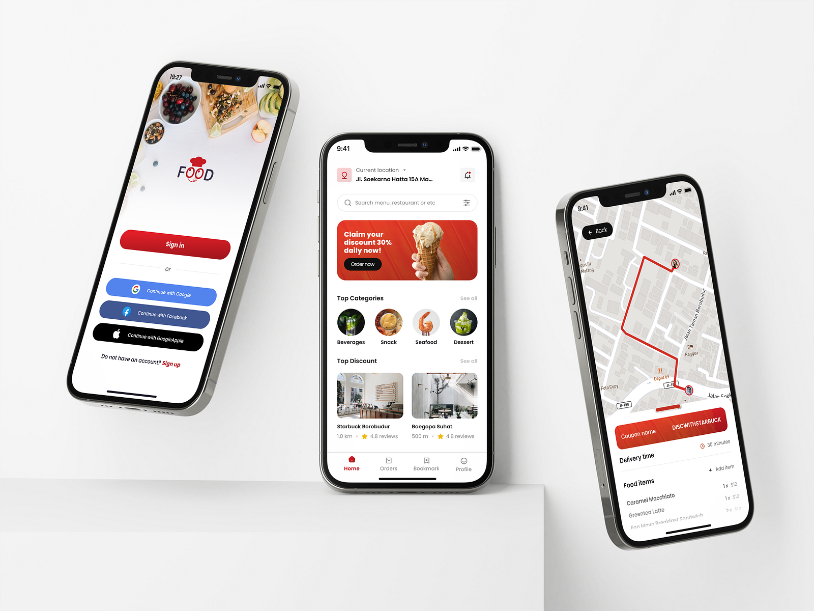 Food booking app by Gloify Design on Dribbble
