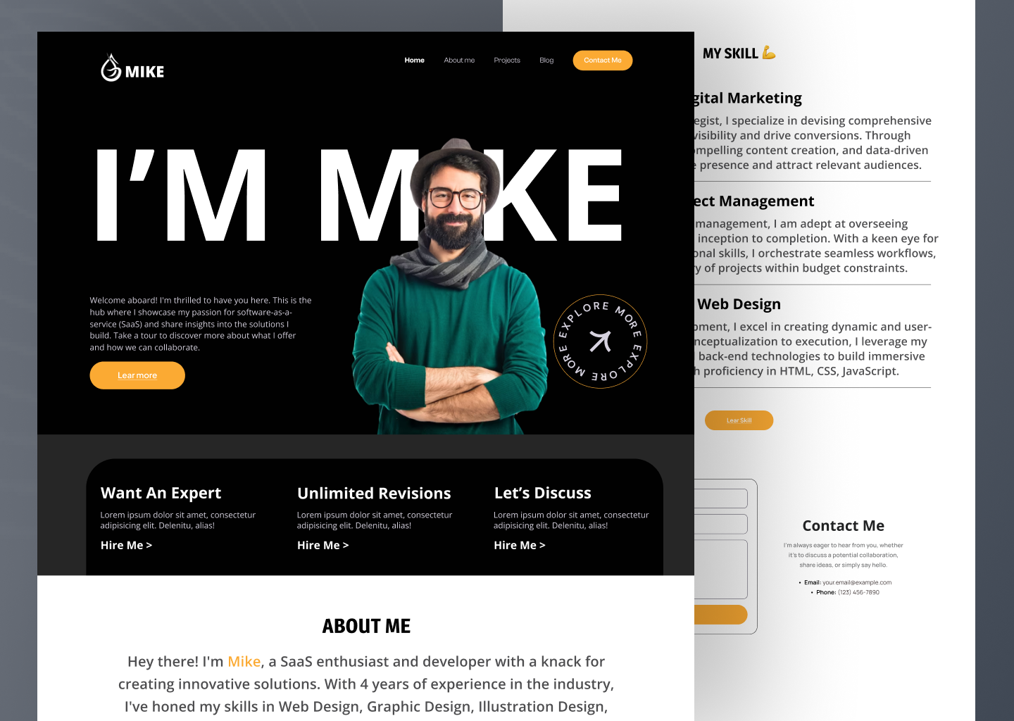 Mike - Personal Saas Landing Page by Najma on Dribbble