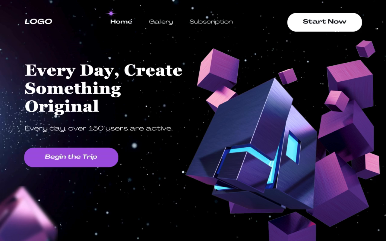 3D Animation Landing Page Banner UI by Tecoreng on Dribbble