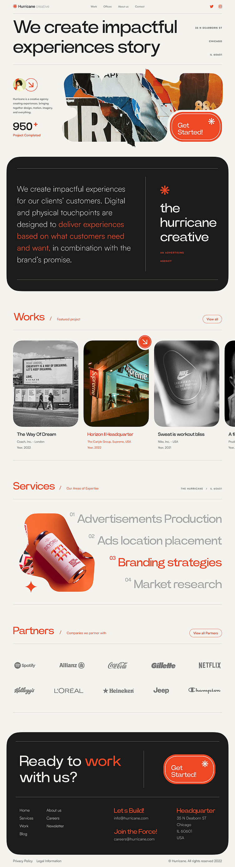 Hurricane Creative Agency Landing page by Shakil Al Kabir on Dribbble