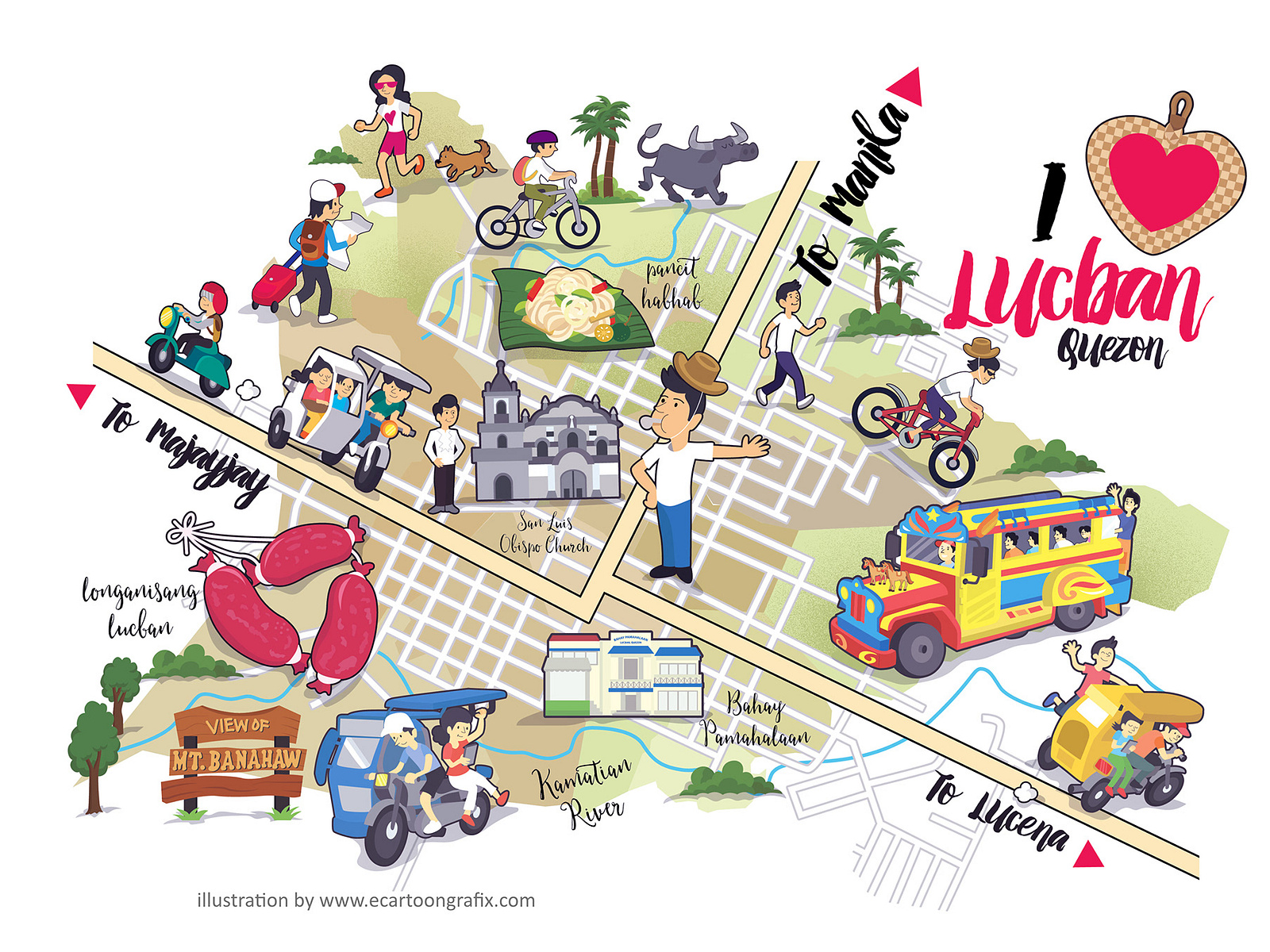 Lucban Cartoon Map by Richard Peter David on Dribbble