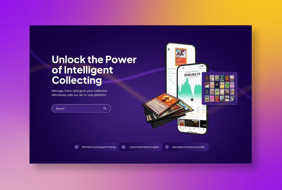TCG UX/UI, Collecting Cards Hero section by Milena Duric on Dribbble