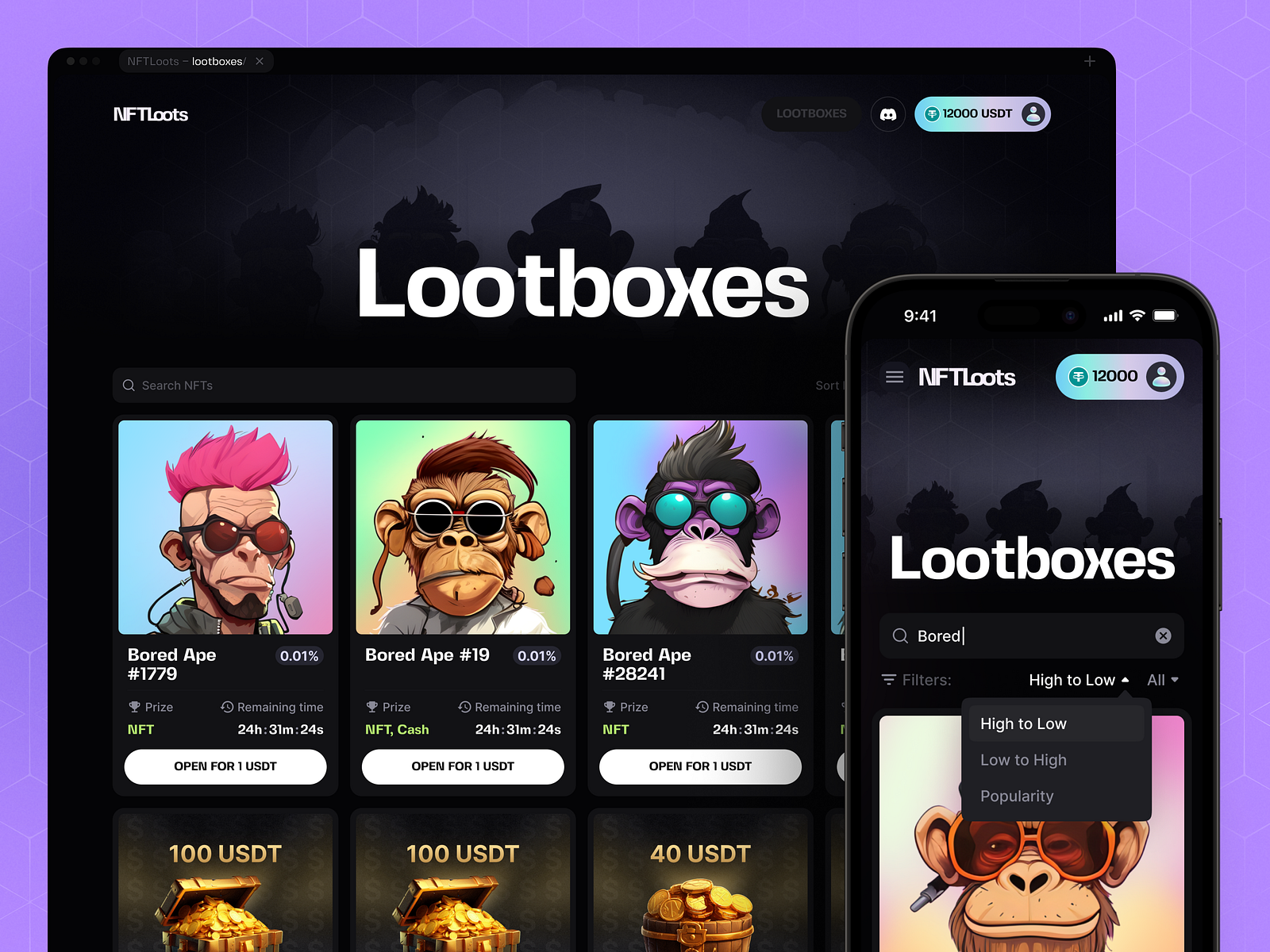 NFT Loots: Lootboxes by Roman D for Flatstudio on Dribbble