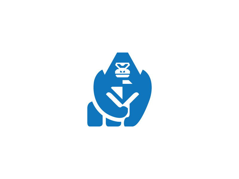 Strong Blue Gorilla Logo by Harun on Dribbble