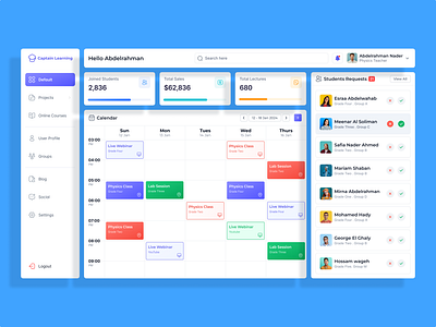 E-Learning Teacher Dashboard Components UI Design by abdelrahman ...