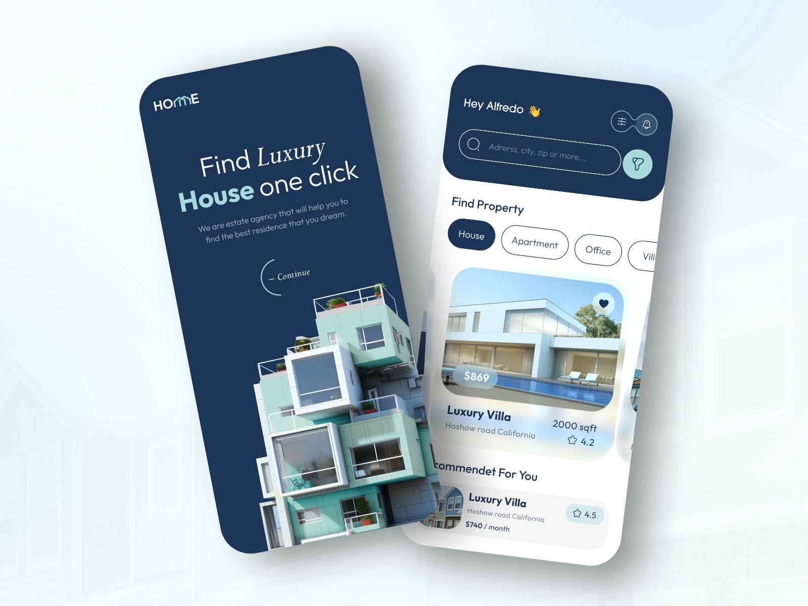 Real Estate Mobile App Design by aPurple on Dribbble