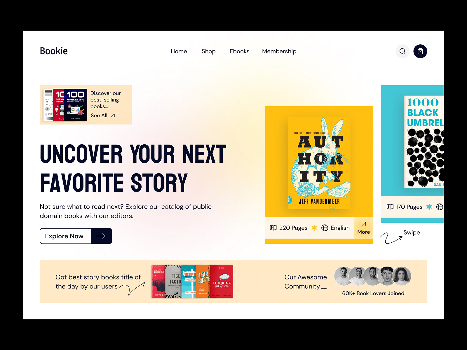Bookie - Book Store Web Design by EHSANUL HOQUE for CODEXZEL on Dribbble