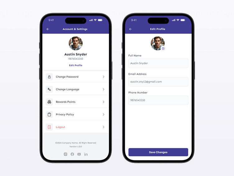 Settings and Profile Page by Bishal Sapkota on Dribbble