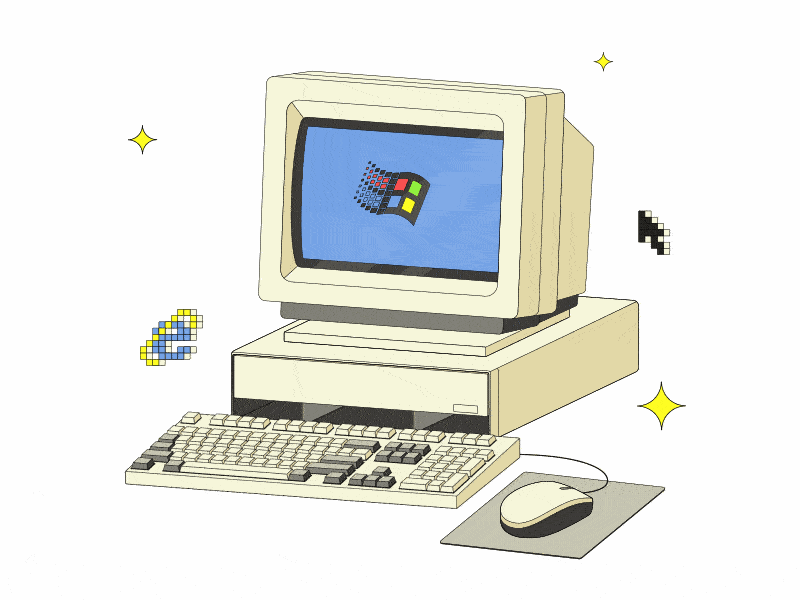 Retro computer animation by Alex Chizh on Dribbble