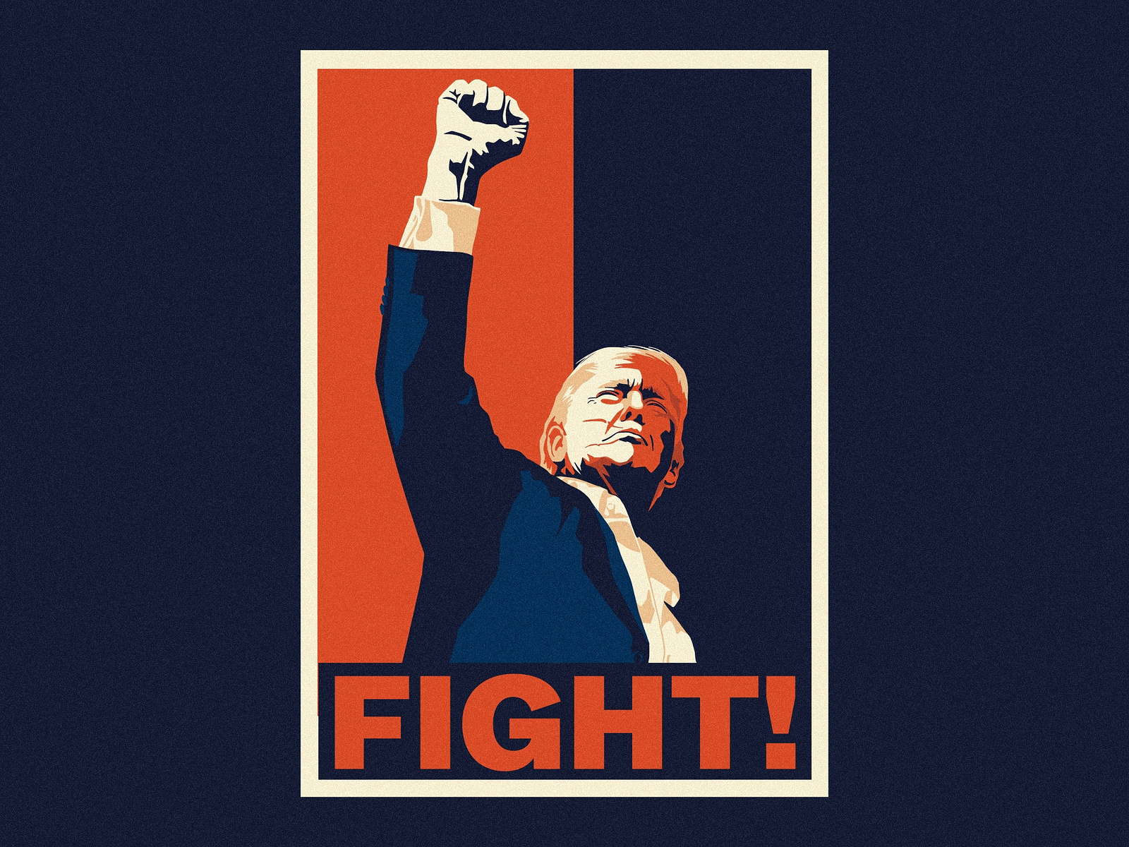 Trump Retro Poster - FIGHT! by Krestovskaya Anna on Dribbble