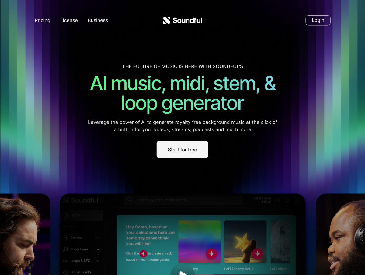 Ai music generator website design by Kosta on Dribbble