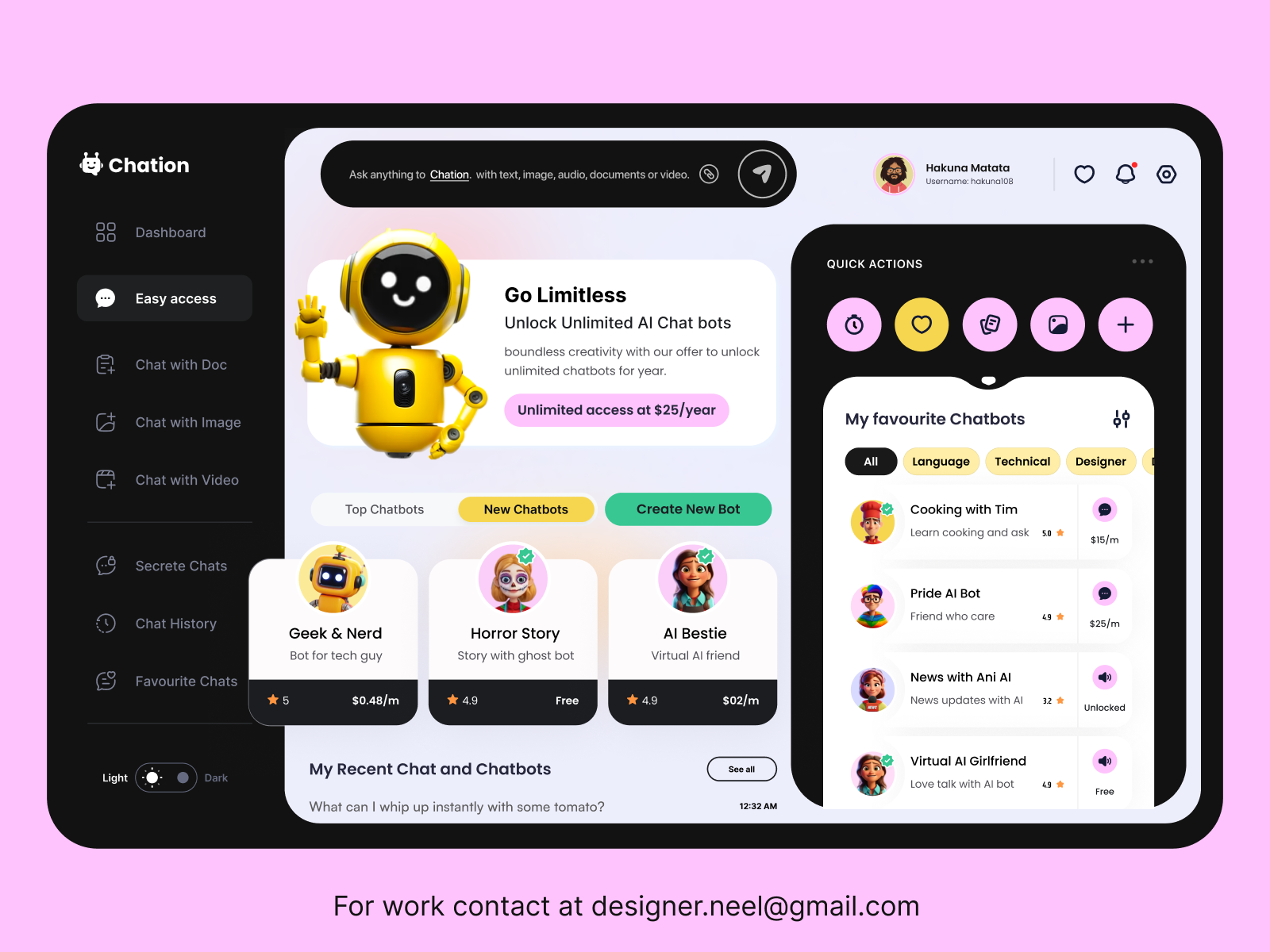 AI chat bot web app UI (Subscription based) by Neel litoriya on Dribbble