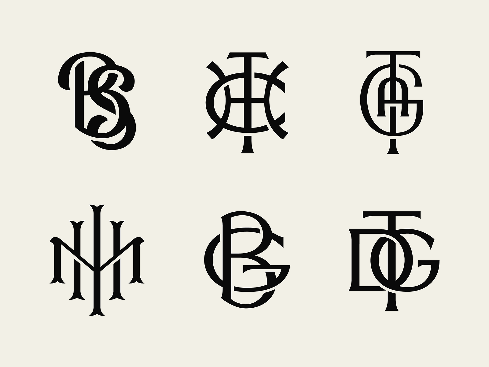 Monogram Logo Collection - 1 by The Type Fella on Dribbble
