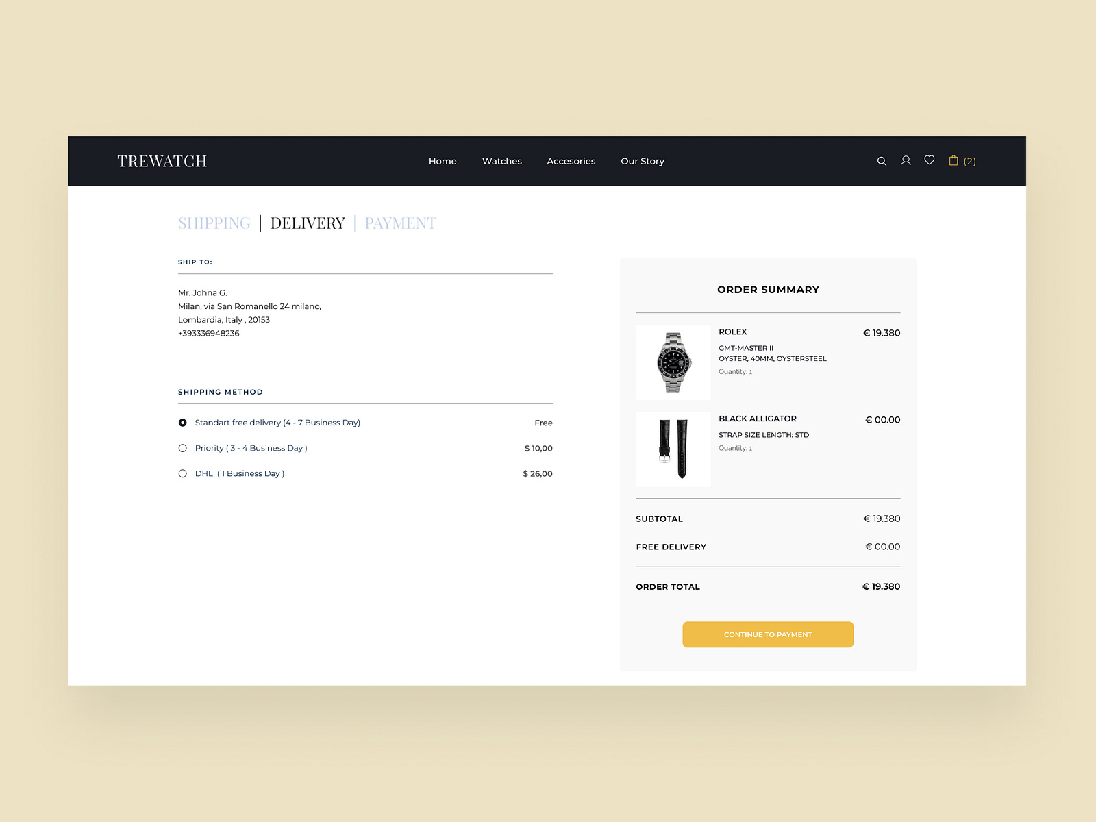 Luxury Watch Ecommerce Website Design by Ivan Zburlyuk on Dribbble