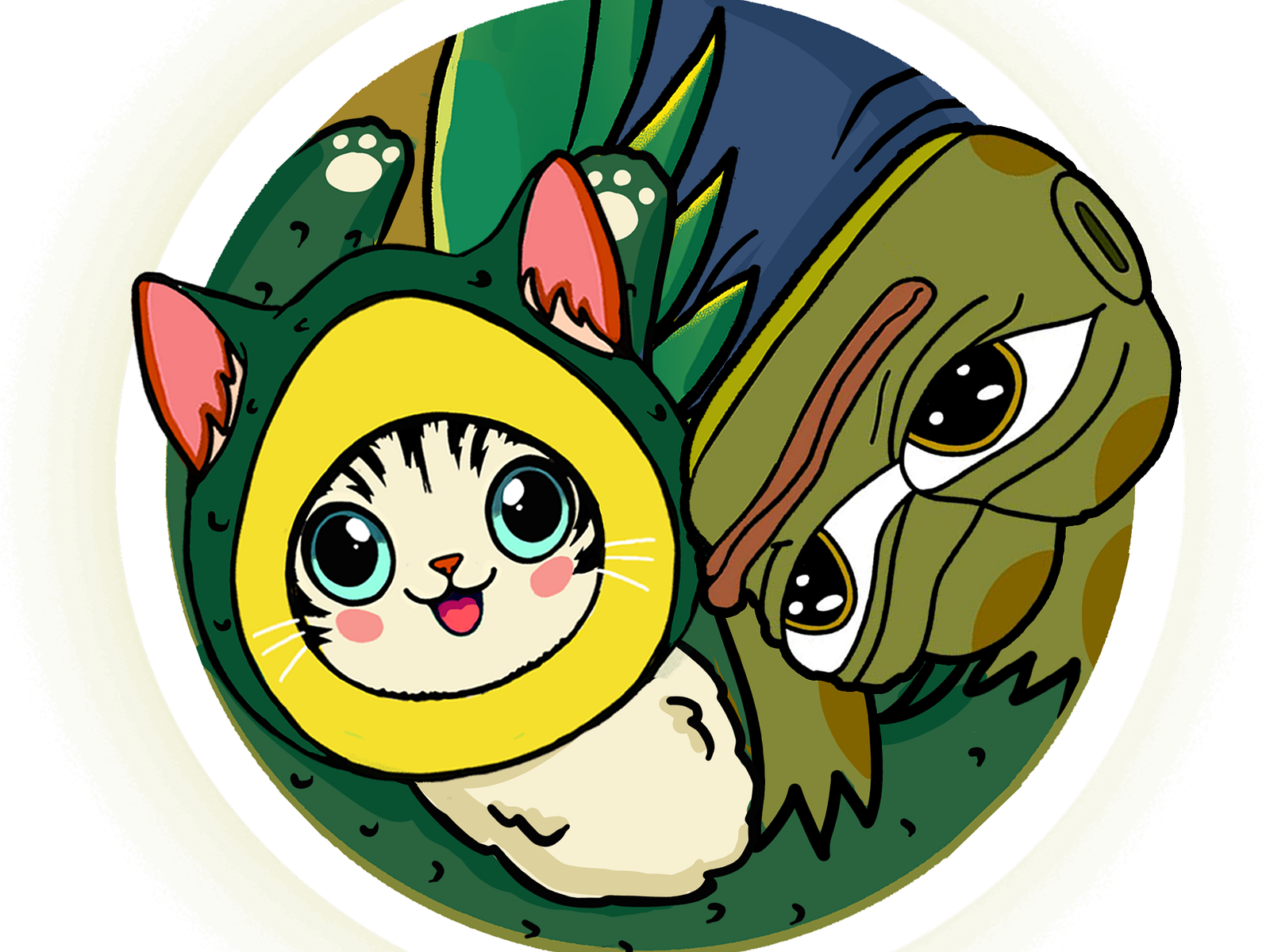 Flying Avocado Cat and Hoppy the Frog by Michelle Bordon ★ on Dribbble
