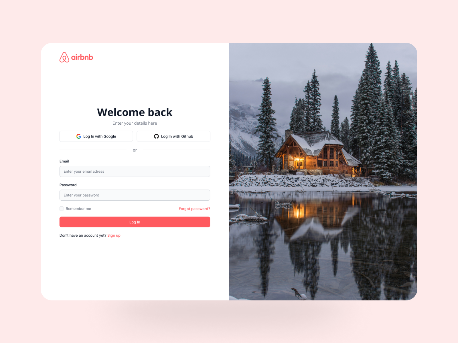 Log In page design concept by Jessie Fournie on Dribbble