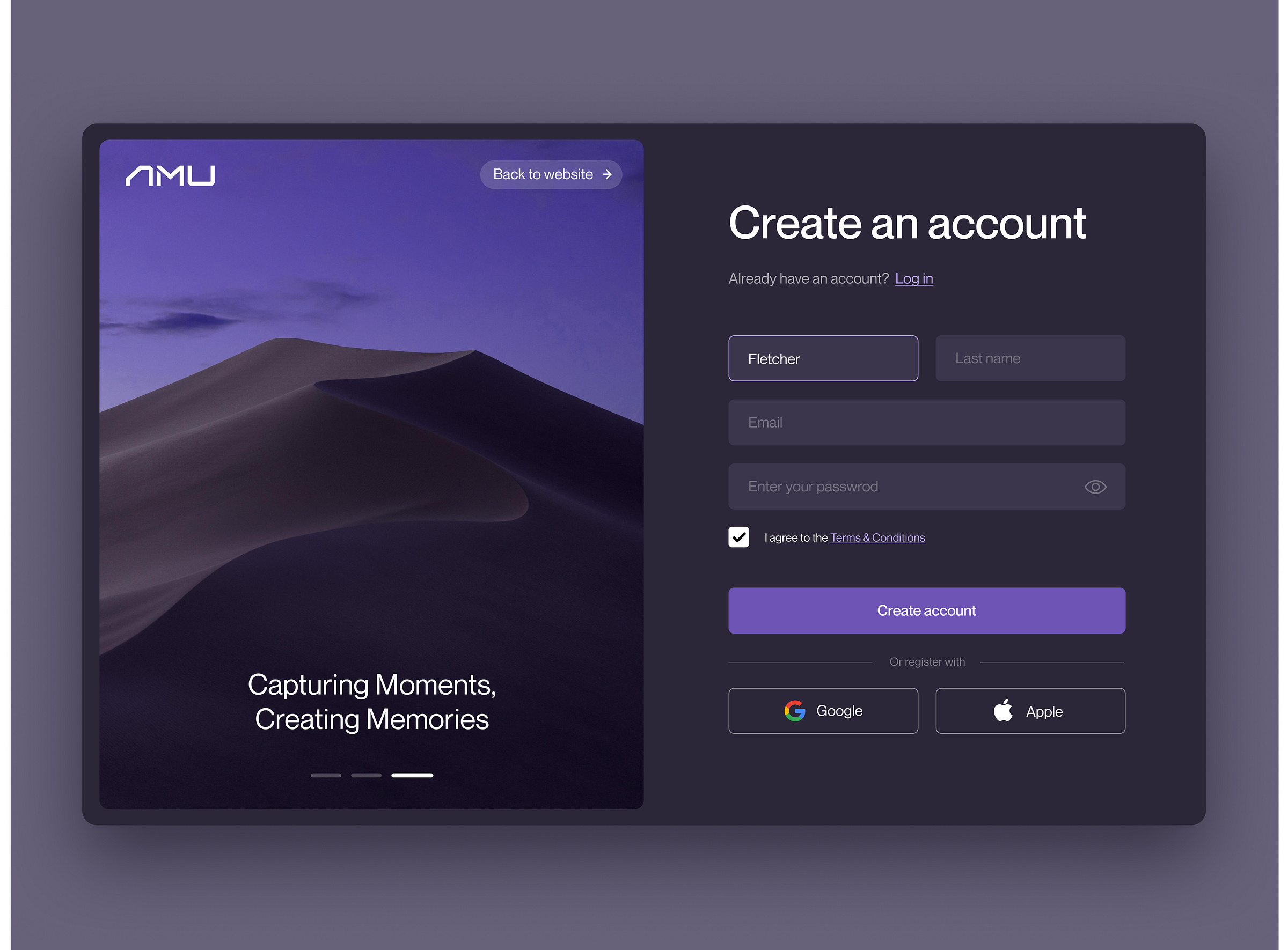 Login & Sign up - Dark Mode | UI/UX Design by Usman A. on Dribbble