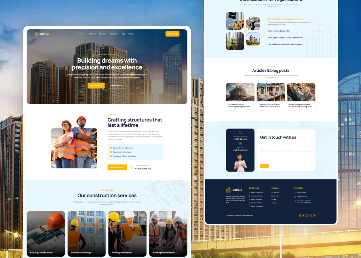 Construction Company Website Design by AppTagsolution on Dribbble