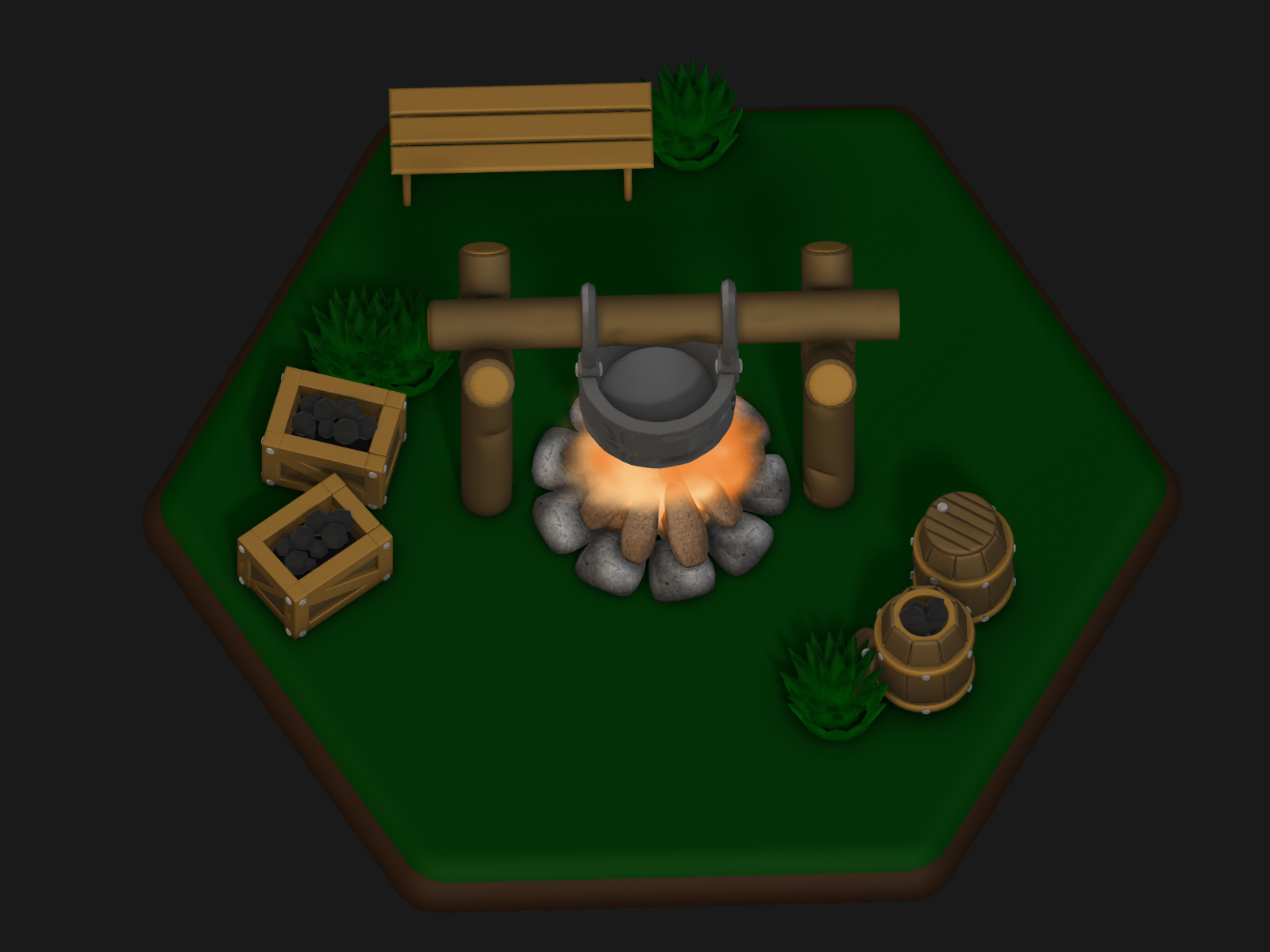 1. 3D Campfire - Isometric Design by Kiran on Dribbble
