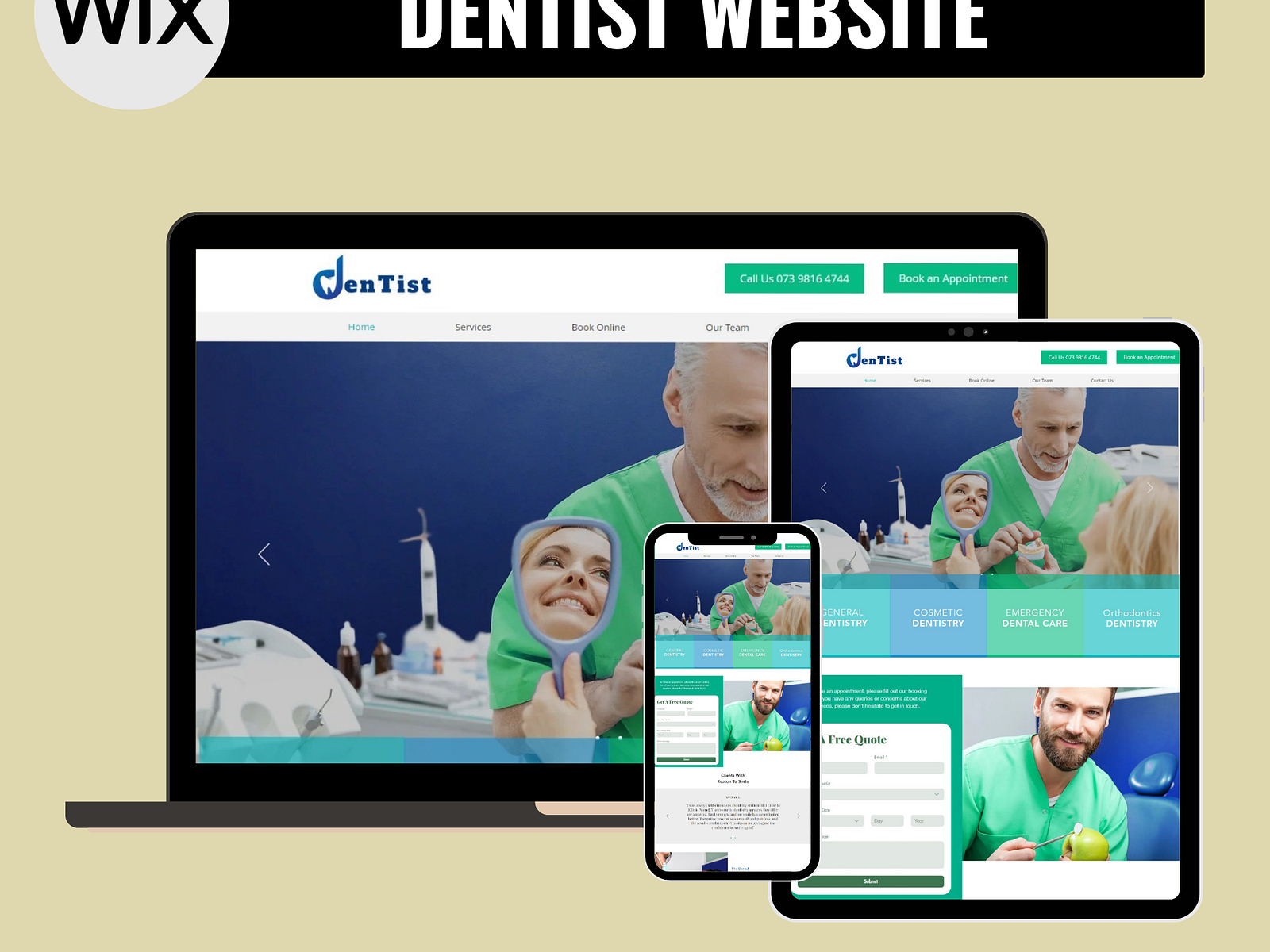WIX Dentist Website Design, Dental Clinic Website Template by Noman ...